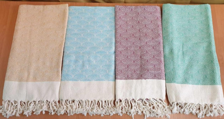 Полотенце пляжное FinLine с бахромой 100x180 см, модель 20 (цвет в ...