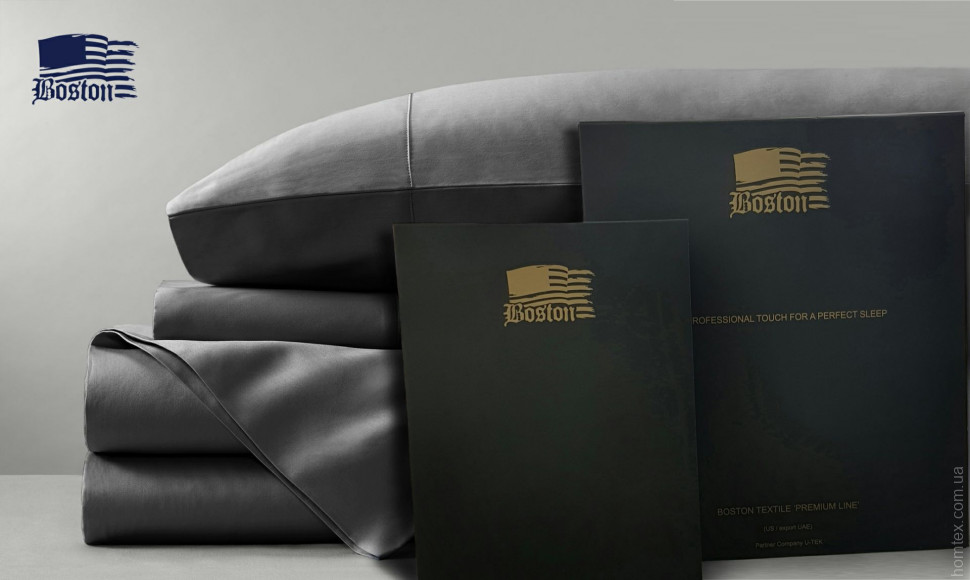 Простынь Boston Textile Sateen Iron Grey 143x215 см купить в интернет ...